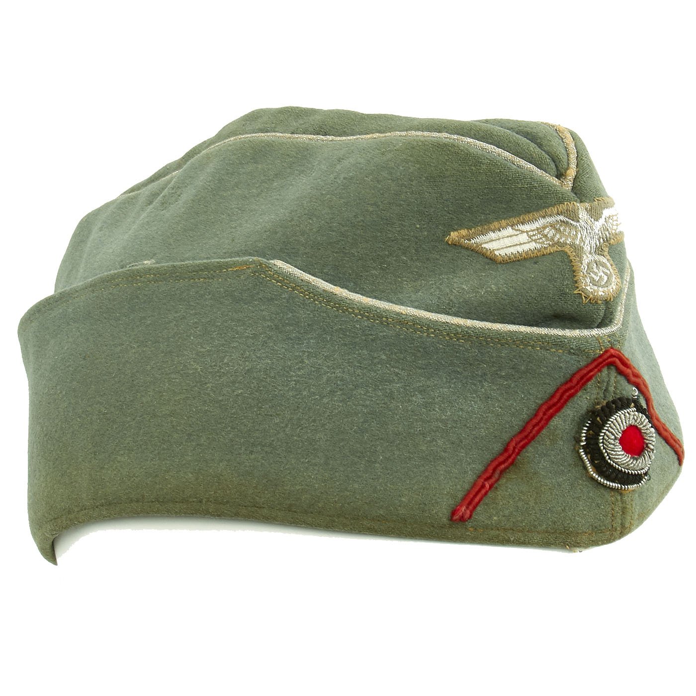 Original German WWII Heer Army Artillery Officer Wool M38 Overseas Cap ...