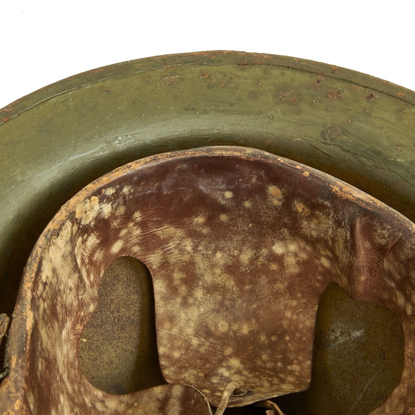 Original U.S. WWII M1917A1 Kelly Helmet with Textured Paint & Chinstra ...