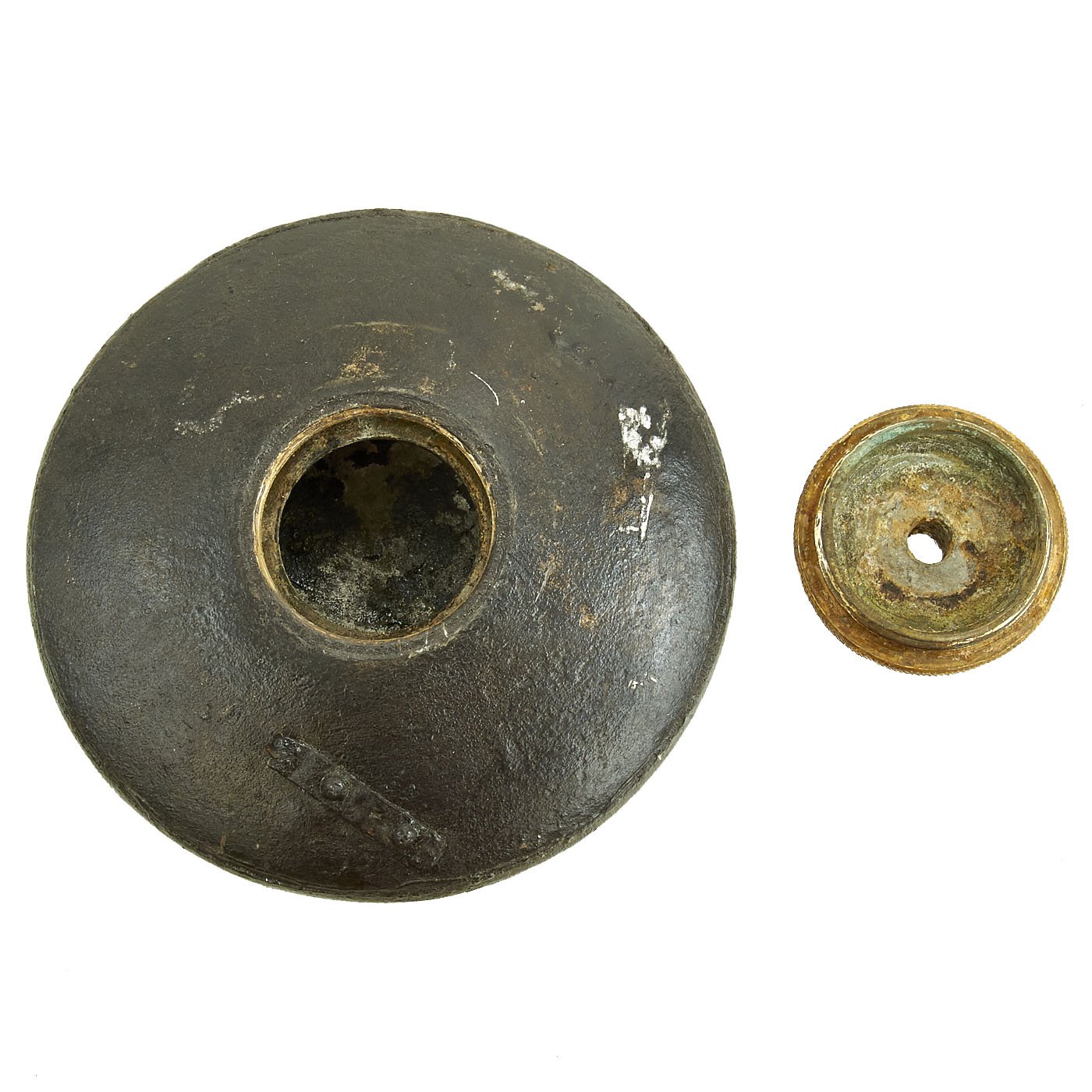 Original Italian WWI Lenticolare M14 Discus Hand Grenade with Brass Fu ...
