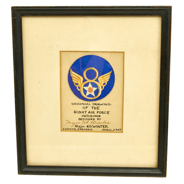 Original U.S. WWII Hand Drawn 8th Air Force Insignia by Designer Major ...