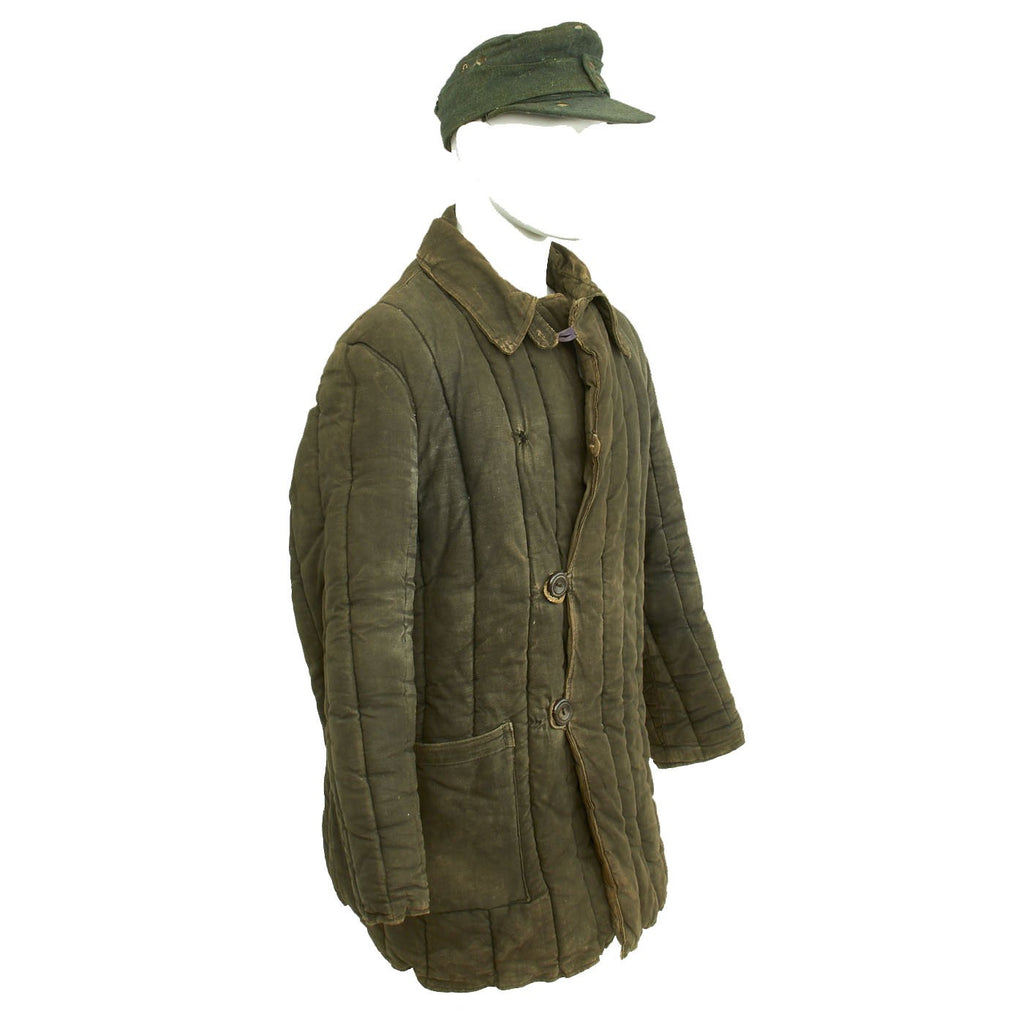 Original German WWII POW Telogreika Soviet Padded Jacket and M43 Hat ...