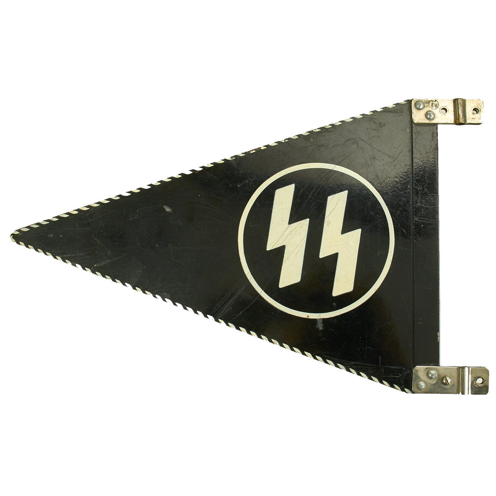 Original German WWII SS Schutzstaffel Vehicle Staff Pennant Rigid Stee ...