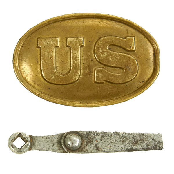Original U.S. Civil War M1861 Cartridge Box Plate and M1842 Style Spri ...