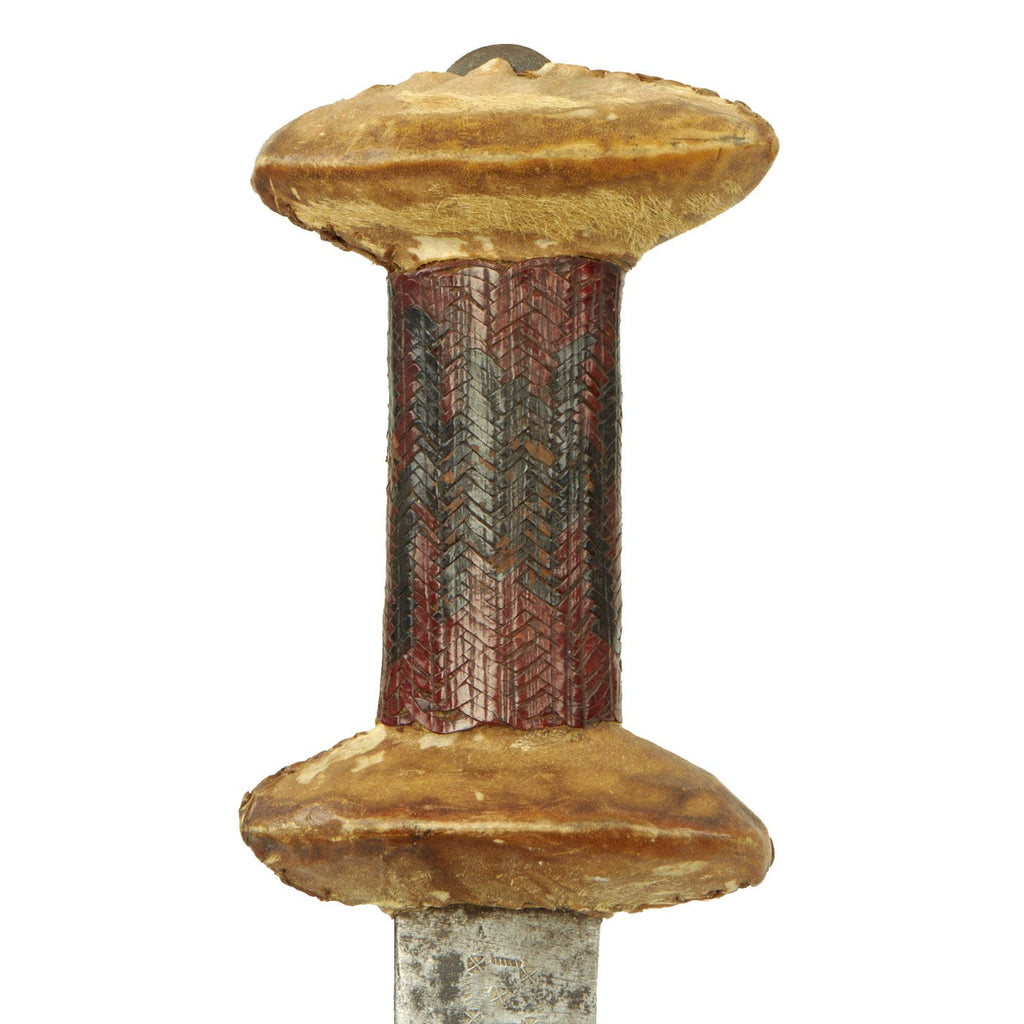 Original 19th Century North African Short Sword with Tooled Leather Sc ...