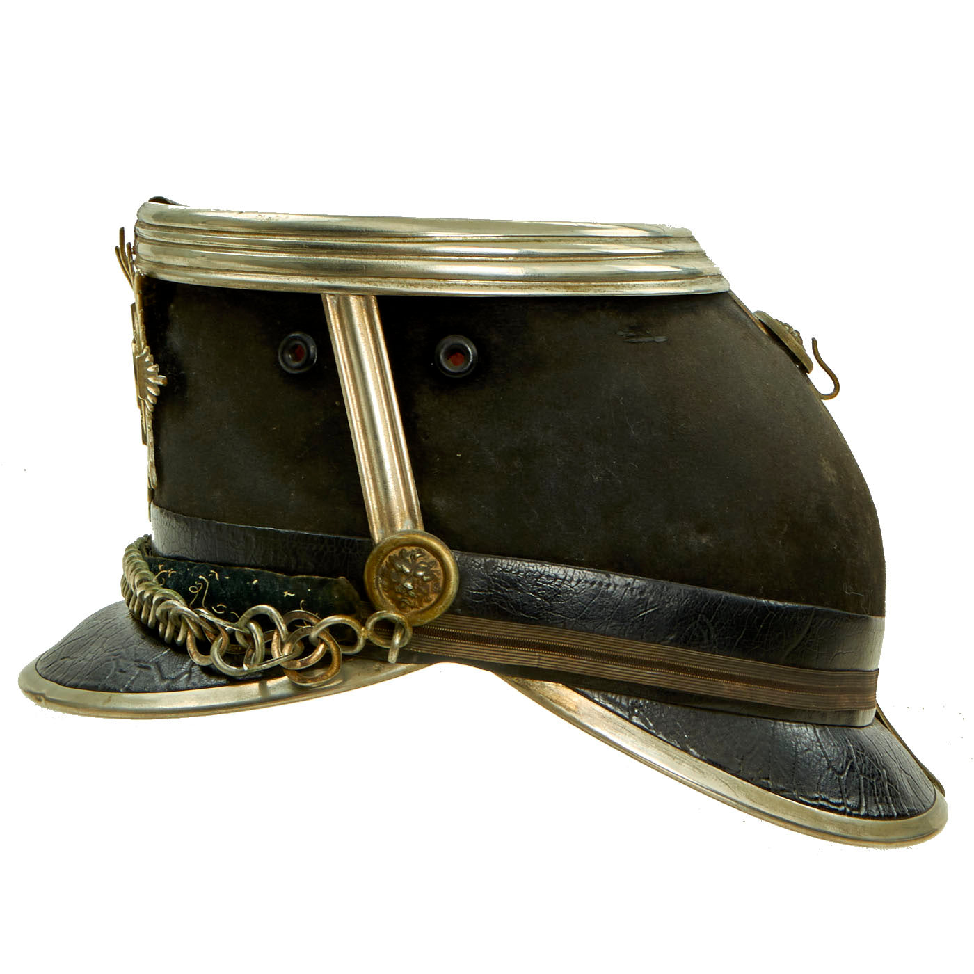 Original Swiss WWI Cavalry Officer Shako Helmet Marked to the 10th Cav ...