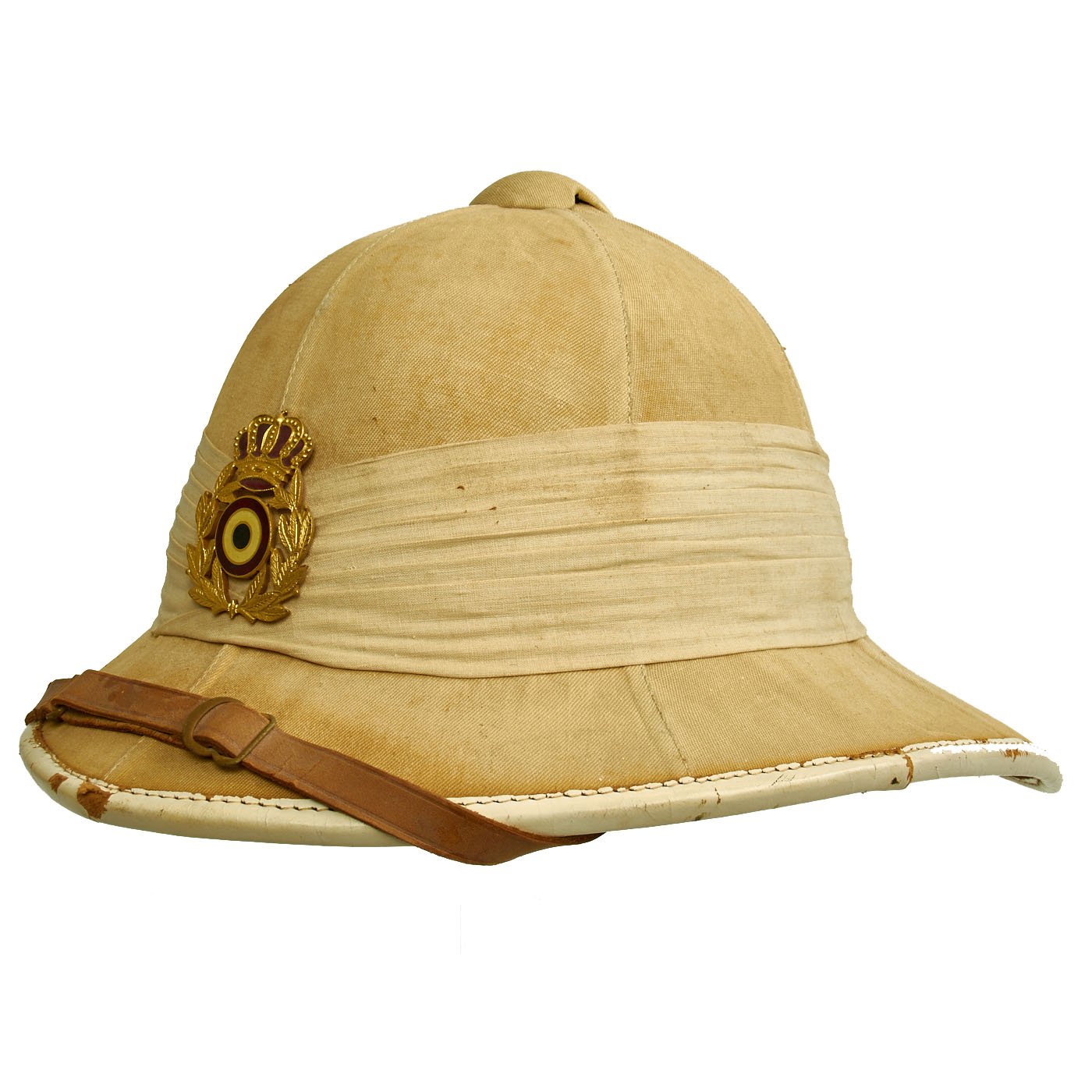 Original Belgian M1950 Colonial Service Pith Sun Helmet with Puggaree ...