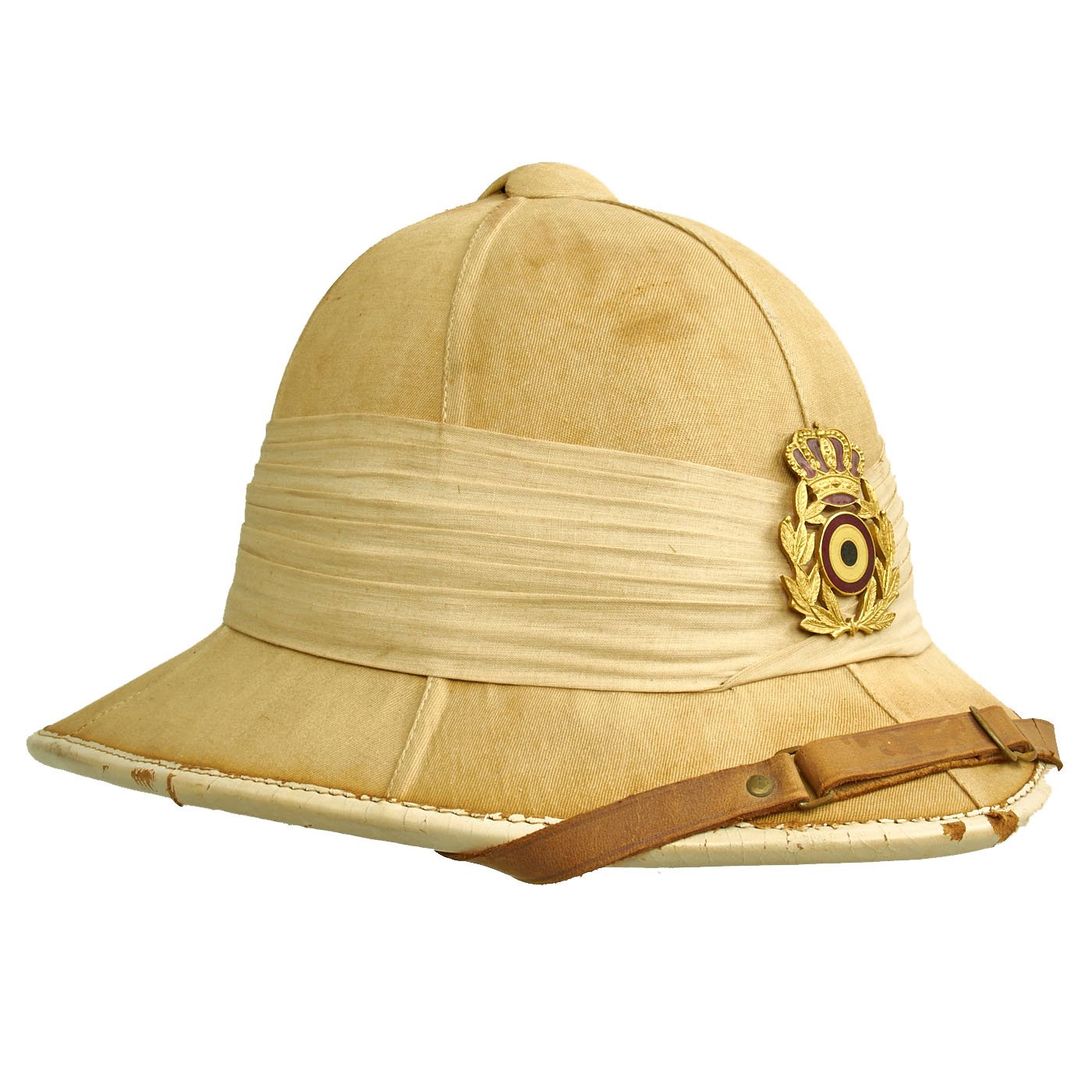 Original Belgian M1950 Colonial Service Pith Sun Helmet with Puggaree ...
