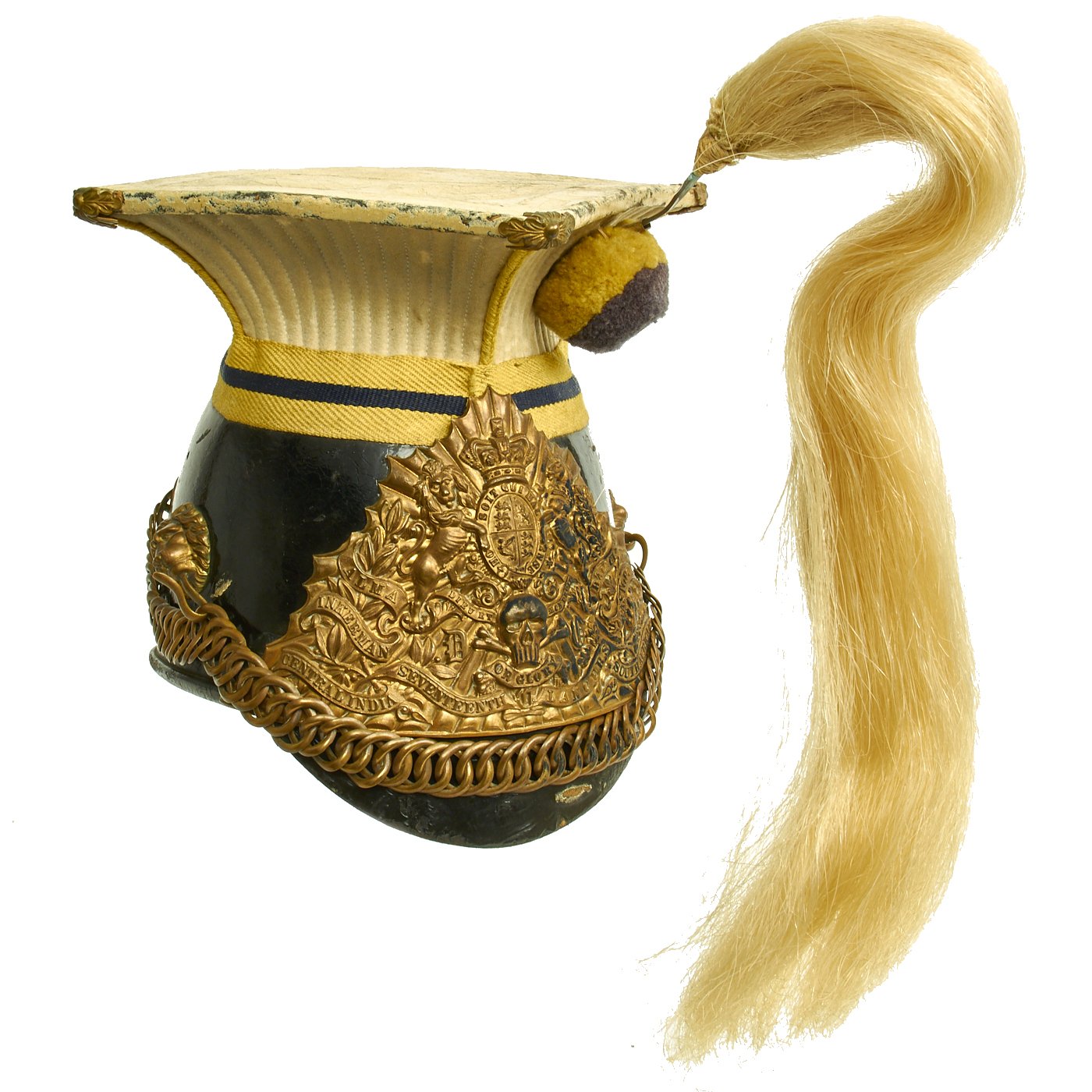 Original British Victorian Era 17th Lancers Other Ranks Chapka Helmet ...