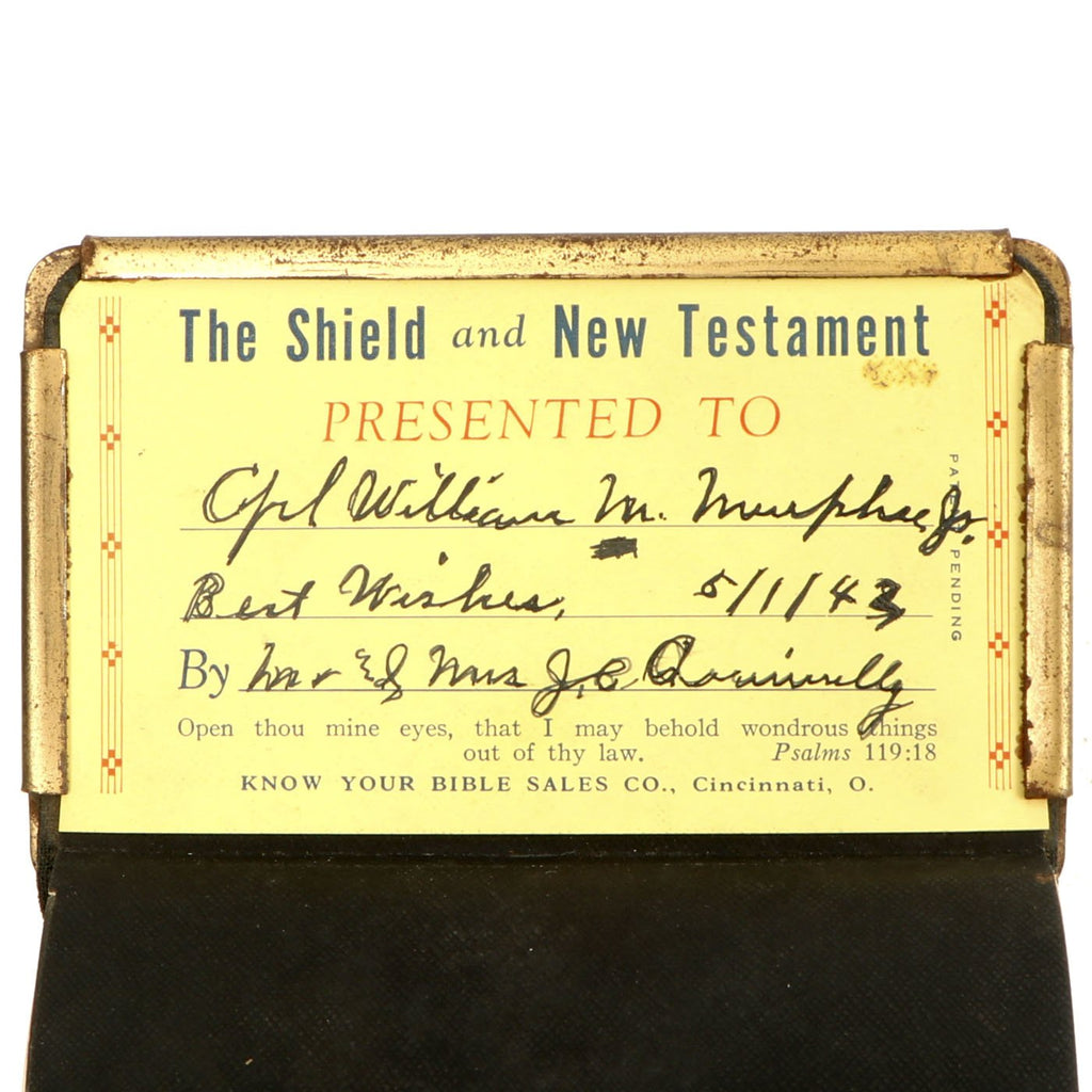 Original U.S. WWII 1943 Dated and Named Shield Pocket Sized New Testam ...