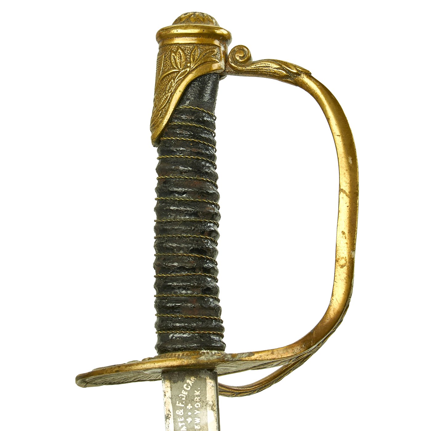 Original U.S. M-1872 Light Cavalry Saber with Nickel-Plated Scabbard b ...