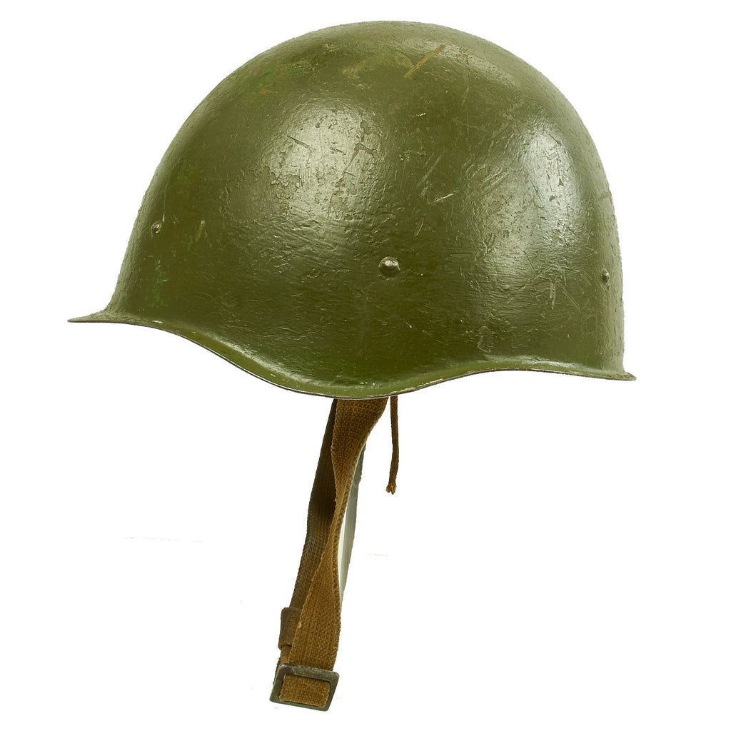 Original WWII Russian Soviet SSh-40 Steel Combat Helmet with Paint Sta ...