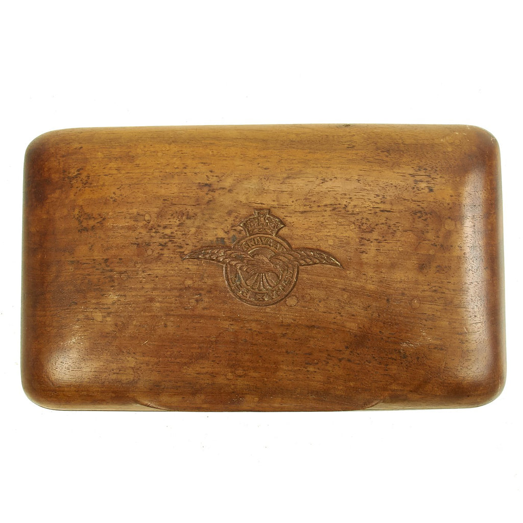 Original British WWI Royal Air Force RFC Custom Carved Wood Cigarette ...