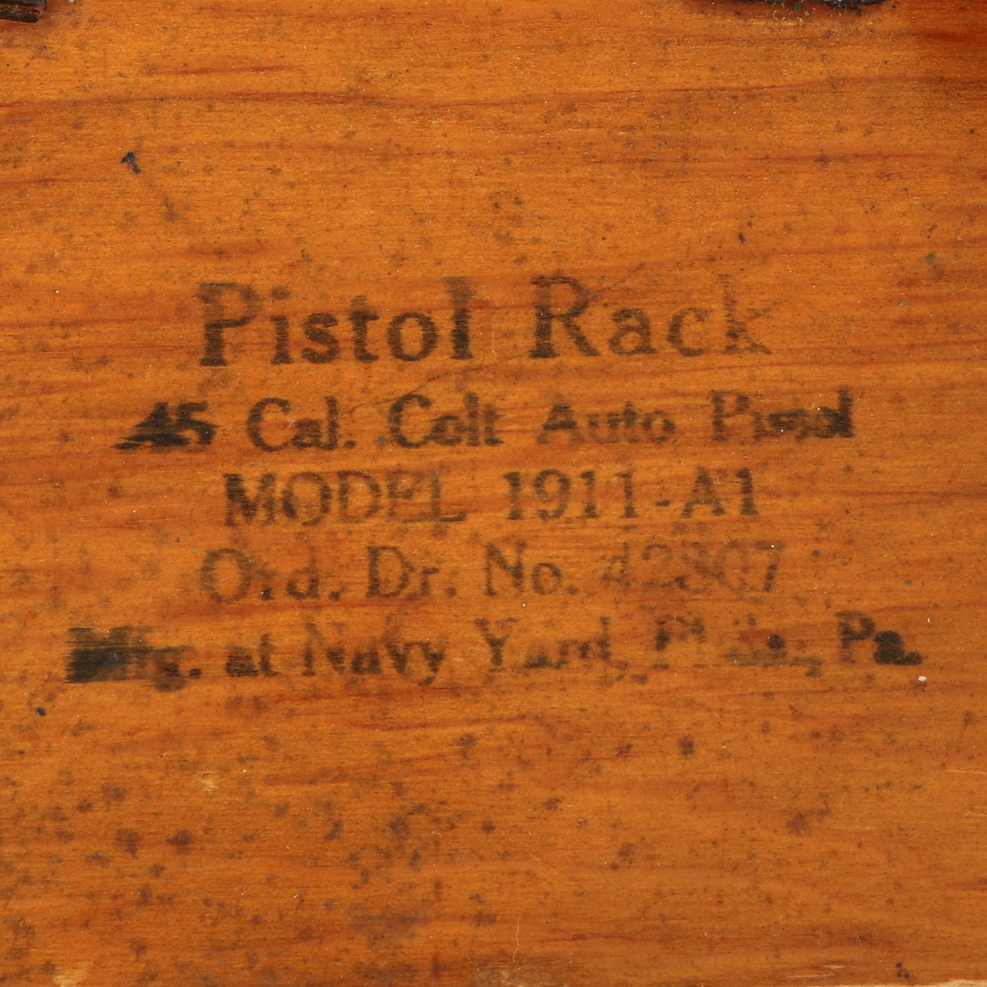 Original U.S. WWII Navy Colt .45 1911 Automatic Pistol Rack ...