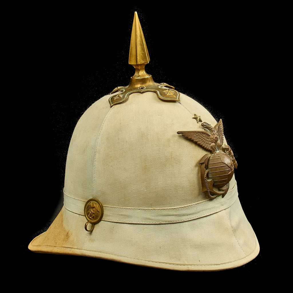 Original U.S. Marine Corps Model 1887/89 White Spiked Sun Helmet by Ho ...