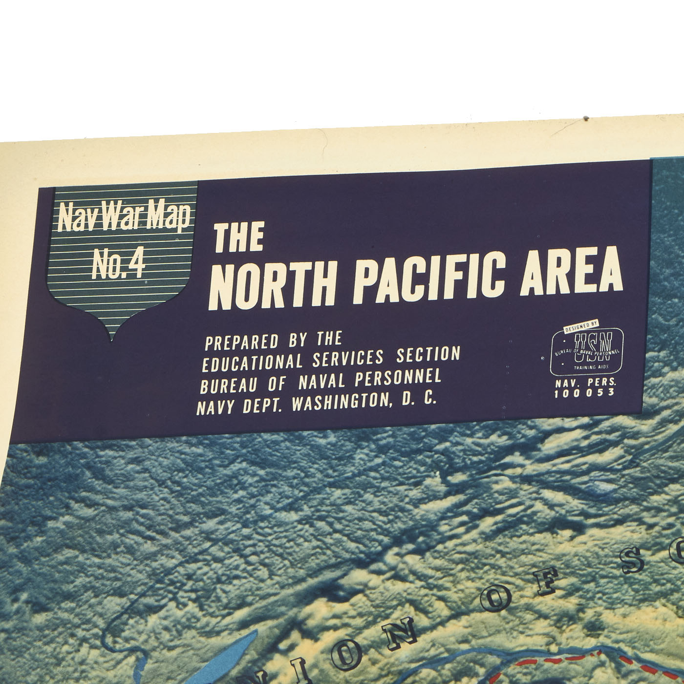 Original U.S. WWII Navy Education Services Map Posters of North Pacifi ...