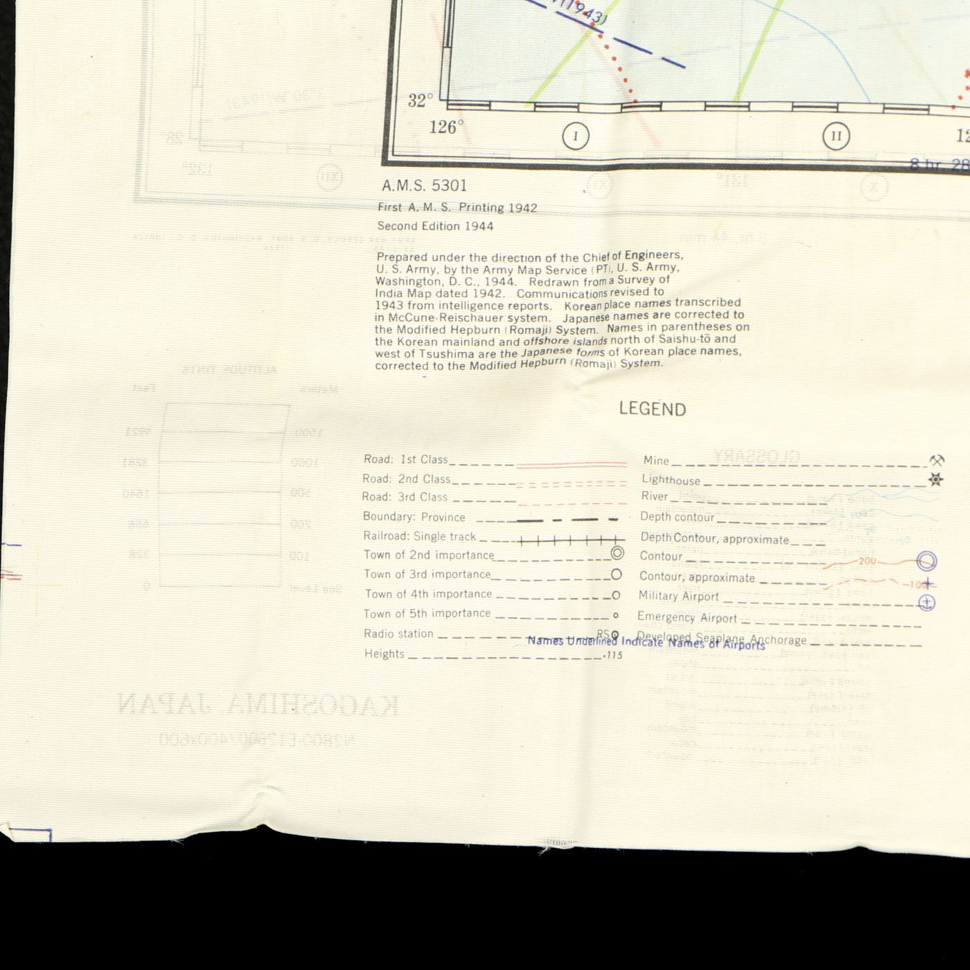 Original U.S. WWII Army Air Forces Silk Map Set - Nagasaki and Kagoshi ...