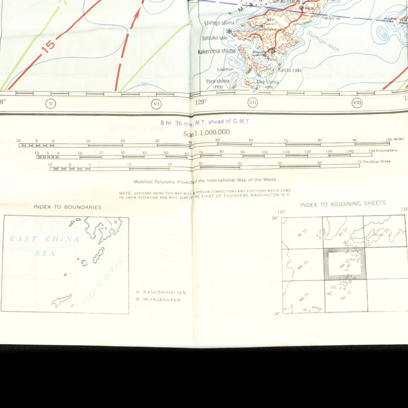 Original U.S. WWII Army Air Forces Silk Map Set - Nagasaki and Kagoshi ...