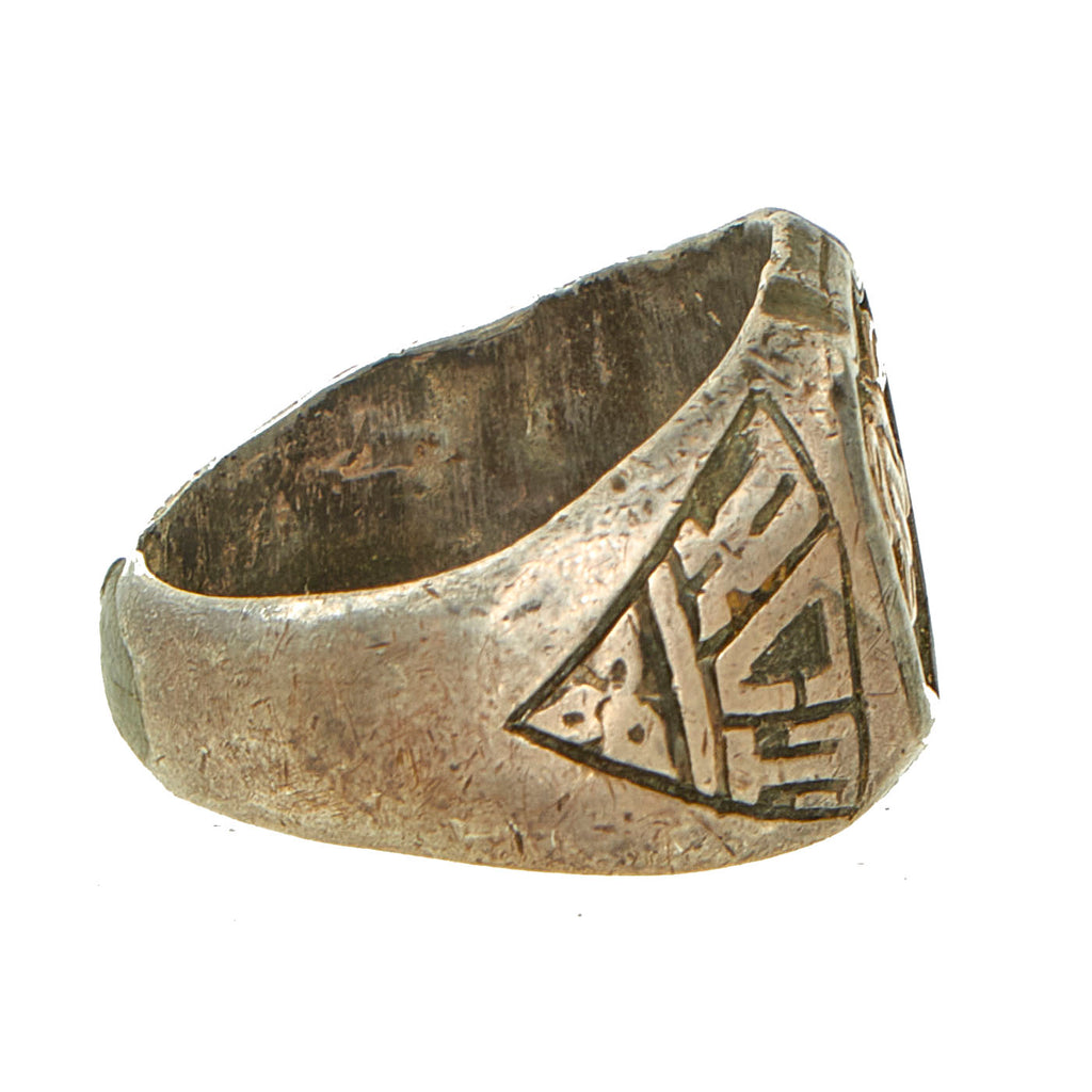 Original U.S. WWII Trench Art / Service Souvenir Ring Set of 3 Featuri ...