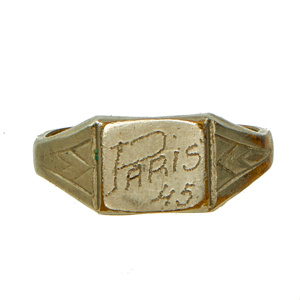 Original U.S. WWII Trench Art / Service Souvenir Ring Set of 3 Featuri ...