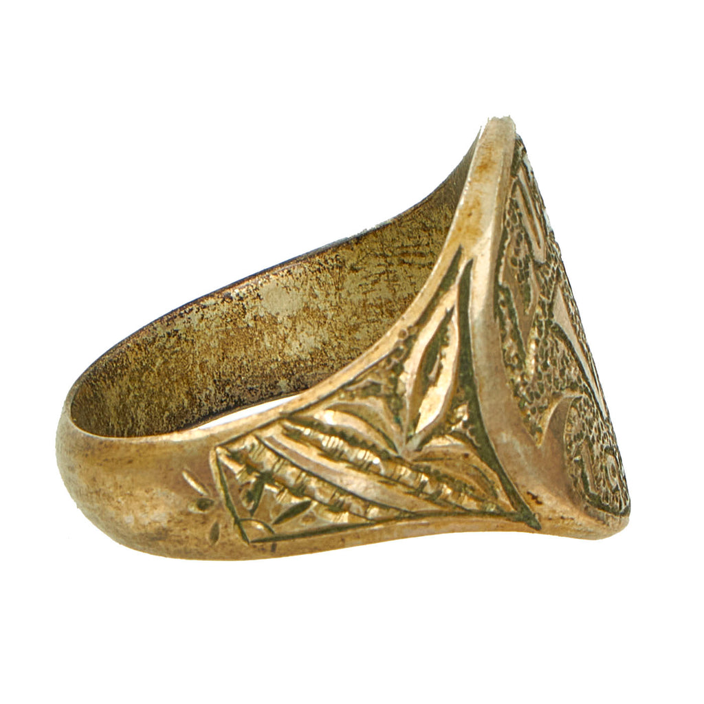 Original U.S. WWII Trench Art / Service Souvenir Ring Set of 3 Featuri ...