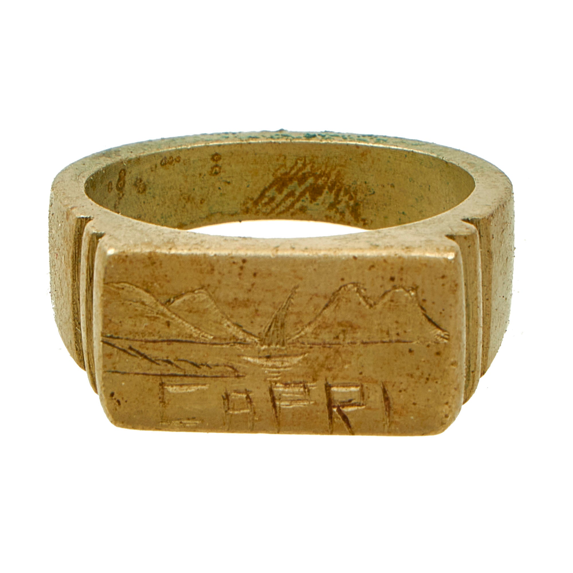 Original U.S. WWII Military Trench Art Ring Lot Featuring 33rd Infantr ...