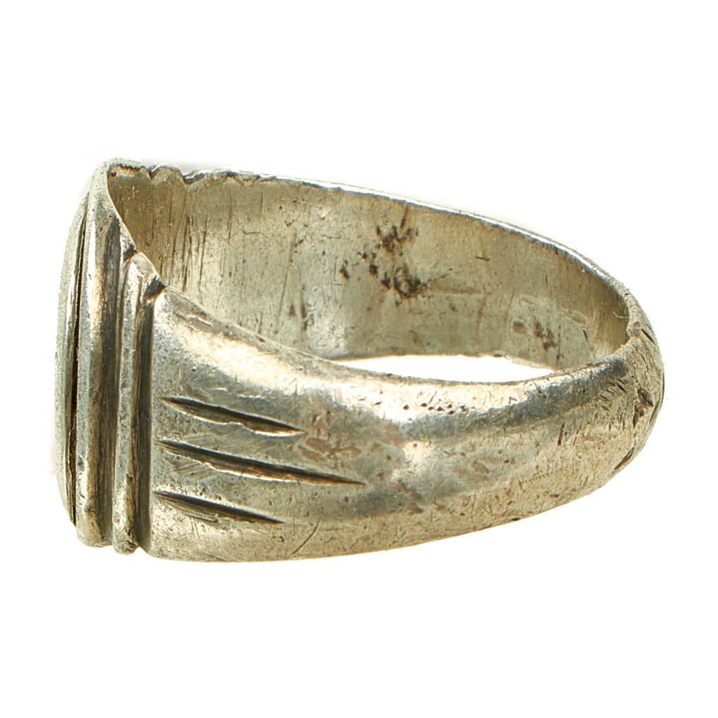 Original U.S. WWII Military Trench Art Ring Lot Featuring 33rd Infantr ...