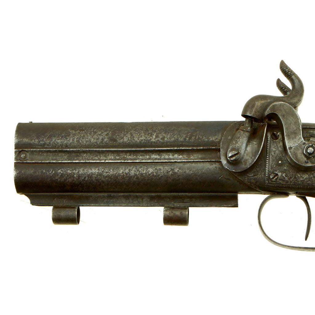 Original British Over and Under Double Barrel Howdah Percussion Pistol ...
