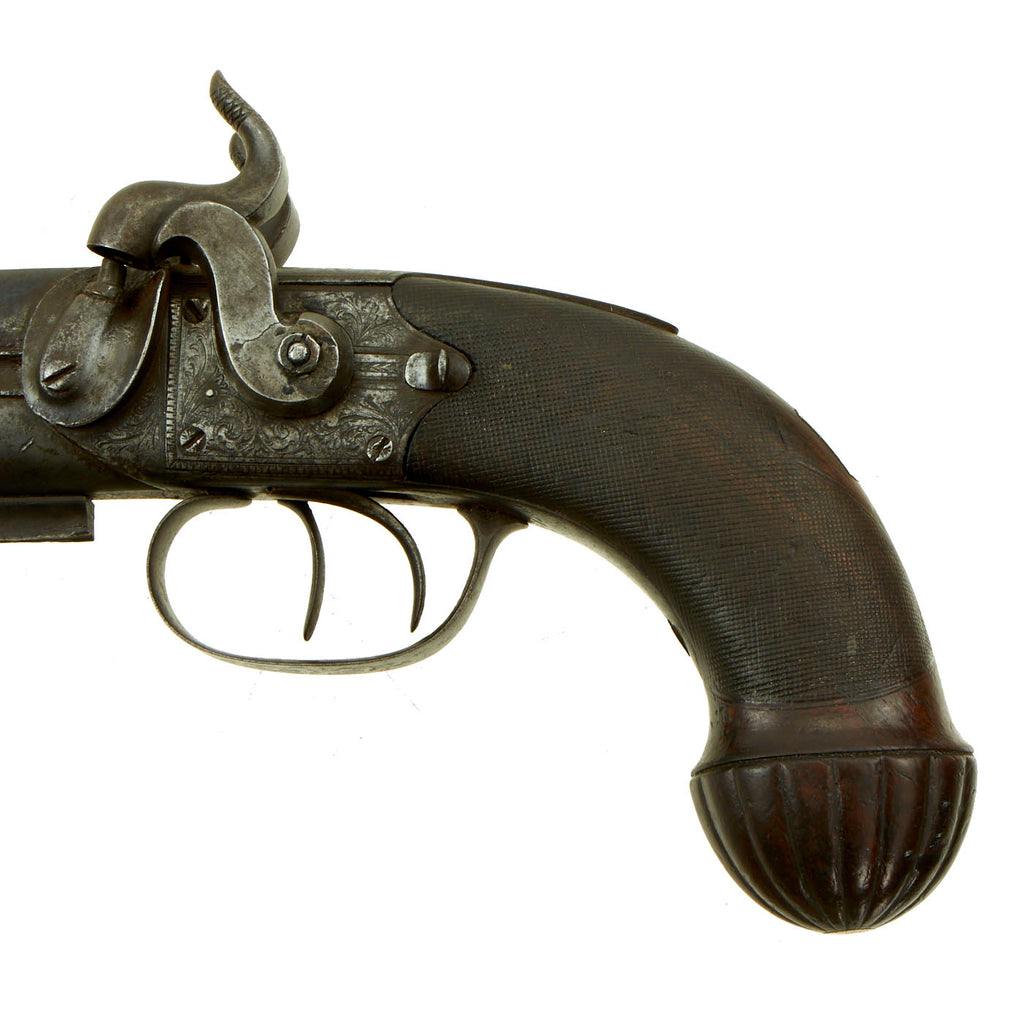 Original British Over and Under Double Barrel Howdah Percussion Pistol ...