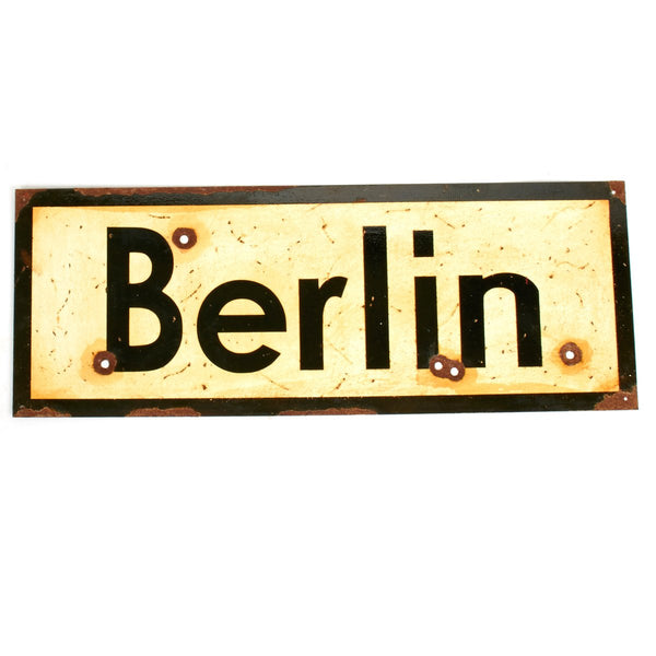 WWII Aged Steel Sign - Berlin (33" x 12") – International Military Antiques