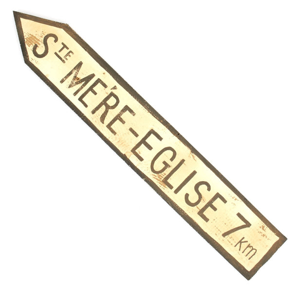 WWII Allied Wood Road Sign - St Mere-Eglise 7km – International ...