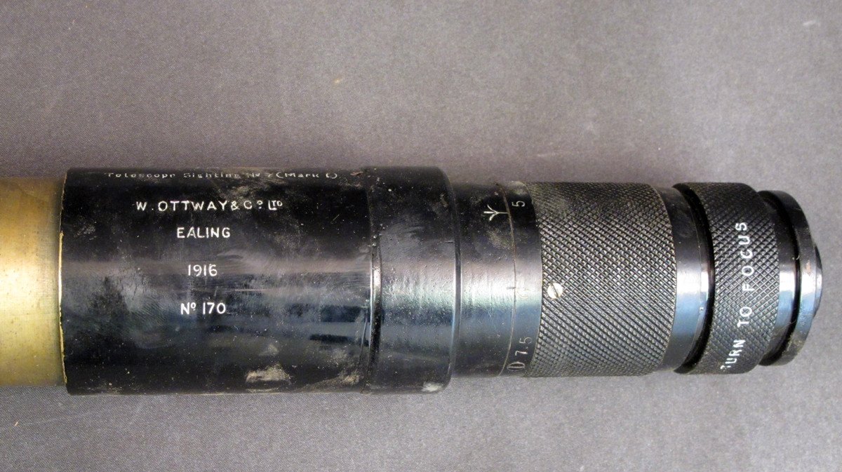 British WWI Gun Sighting Brass Telescope No. 7 Mark I: Dated 1916 ...