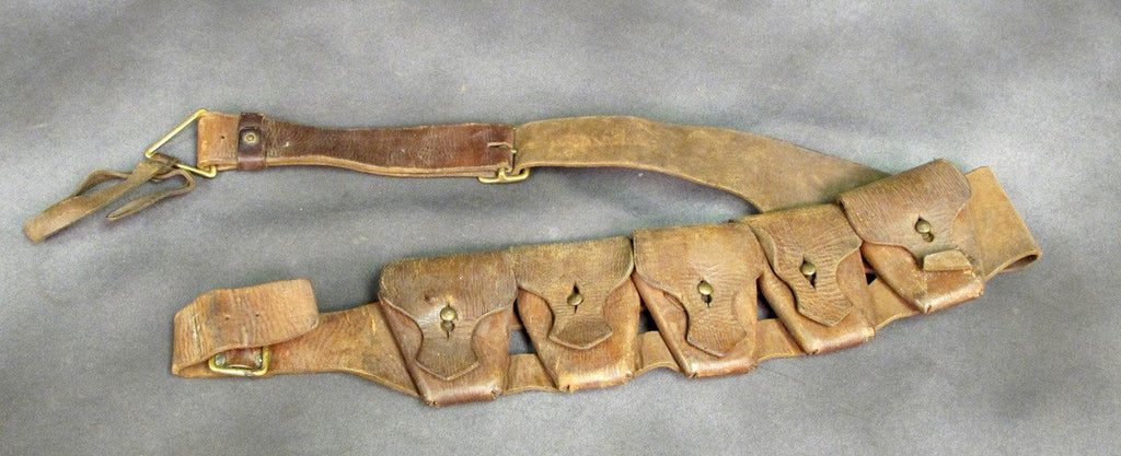 British P-1903 Original Pre WWI 5 Pocket Leather Bandolier: Grade 1 ...