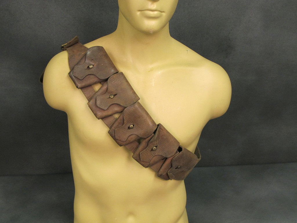British P-1903 Original Pre WWI 5 Pocket Leather Bandolier: Grade 1 ...