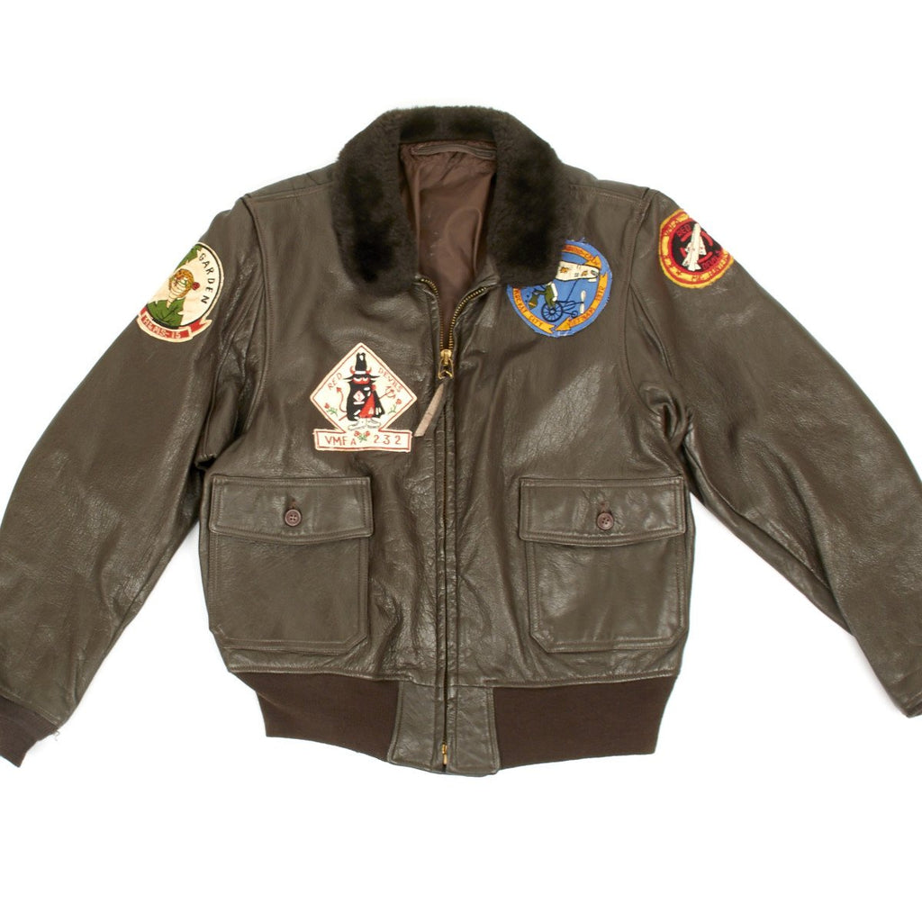 Original USMC Pilot Type G-1 Leather Flight Jacket- Vietnam War Era ...