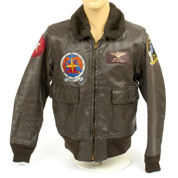 Original USMC Pilot Type G-1 Leather Flight Jacket Red Devils - Vietnam ...