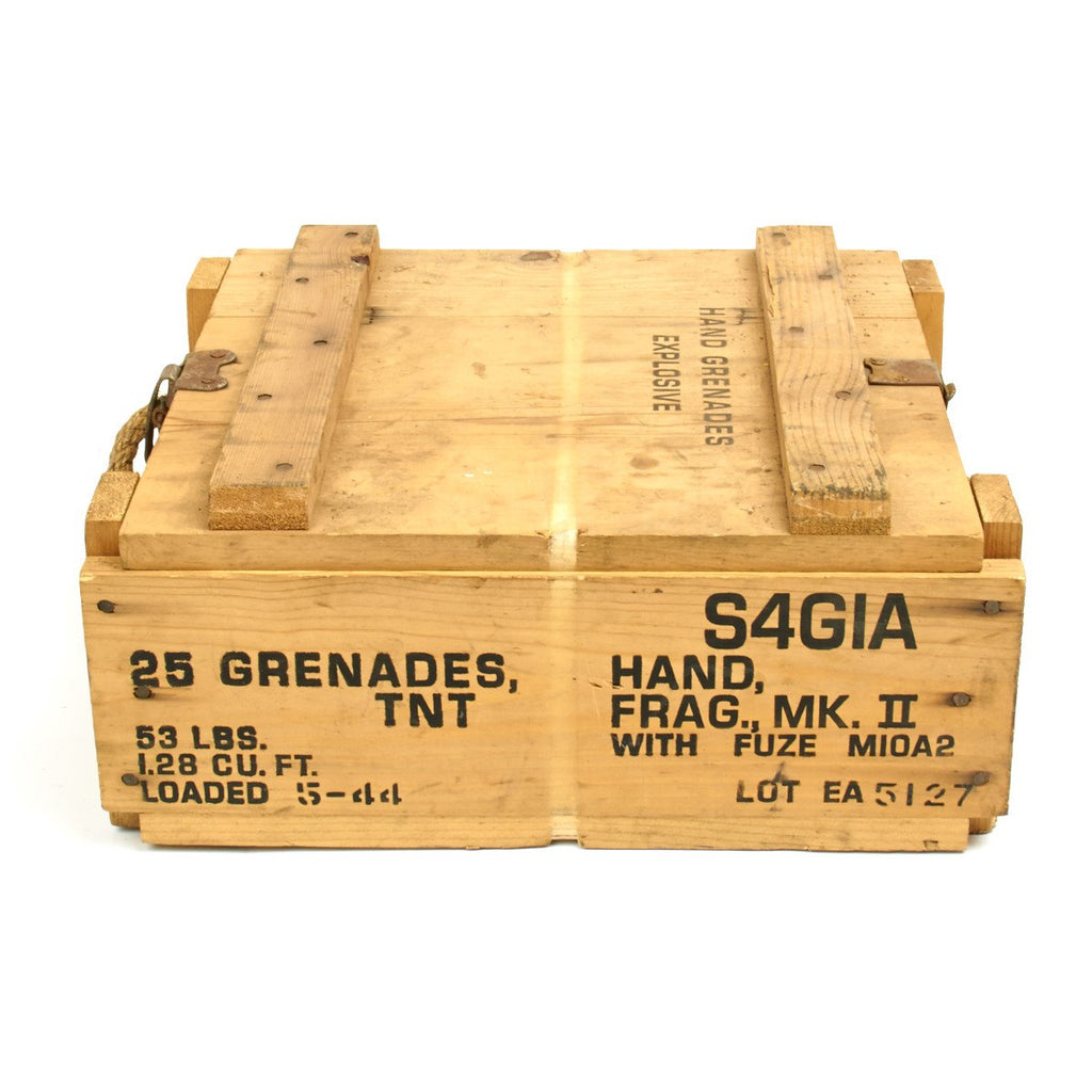 Original U.S. WWII MkII Frag Grenade Crate - Dated 1944 – International ...