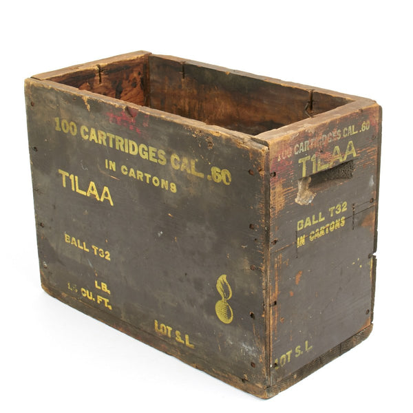 Original U.S. WWII .60 Cal Machine Gun T17 Wood Ammunition Crate ...