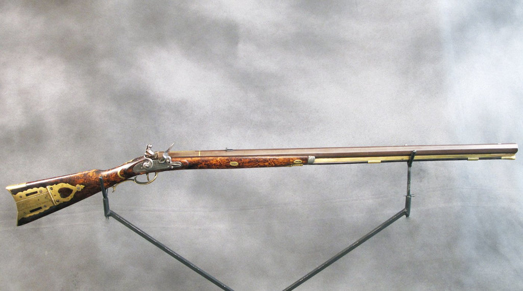Original Flintlock Bird s Eye Maple Stock Rifle Marked J. Moll ...