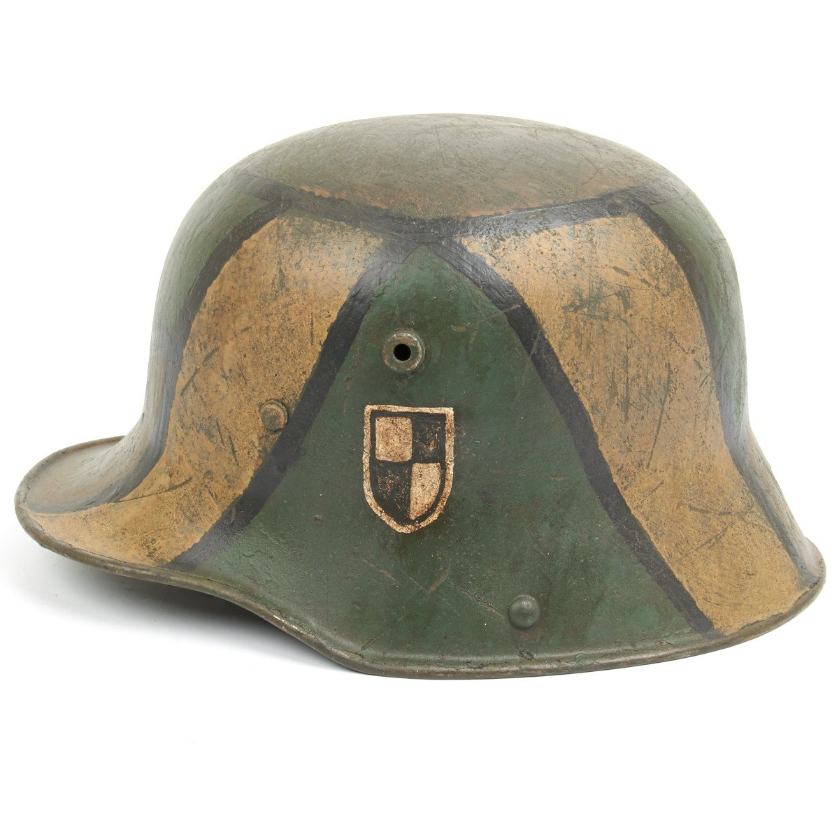 Original Imperial German WWI Refurbished M16 WWI 1st Foot Guards Regiment Camouflage Helmet ...