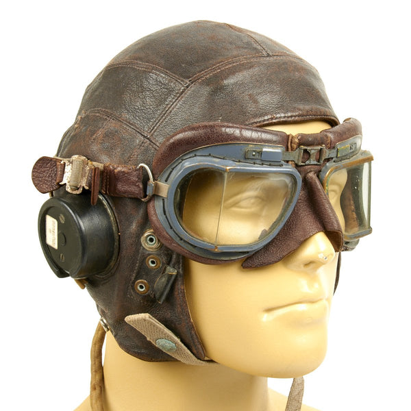 Original British WWII RAF Named Type C Leather Flying Helmet with Mk ...