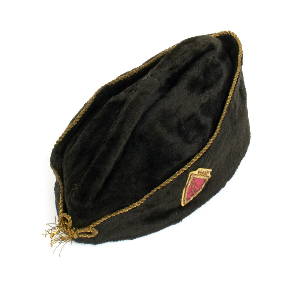 Original WWII Italian Black Shirt MVSN Fascist Officer Fez- Marked SPQR ...