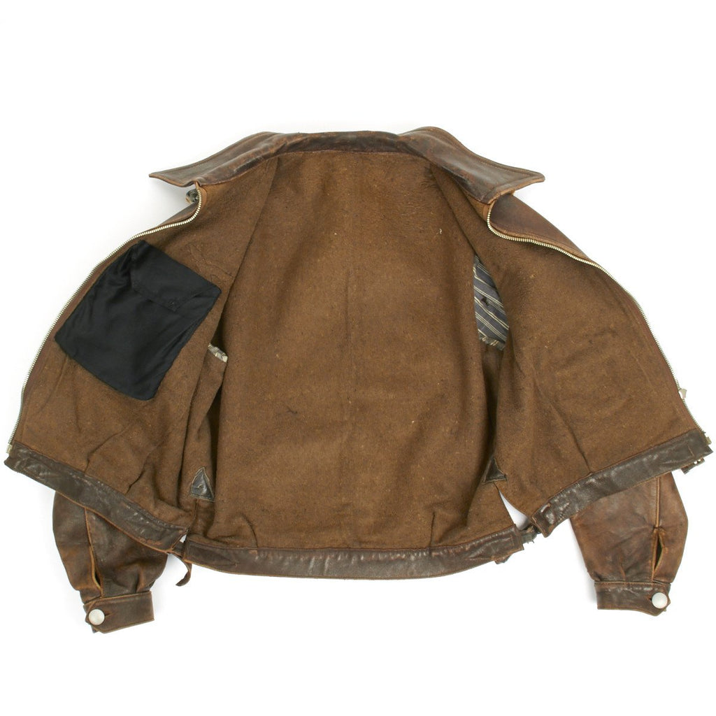 Original German WWII Luftwaffe Officer Leather Flight Jacket ...