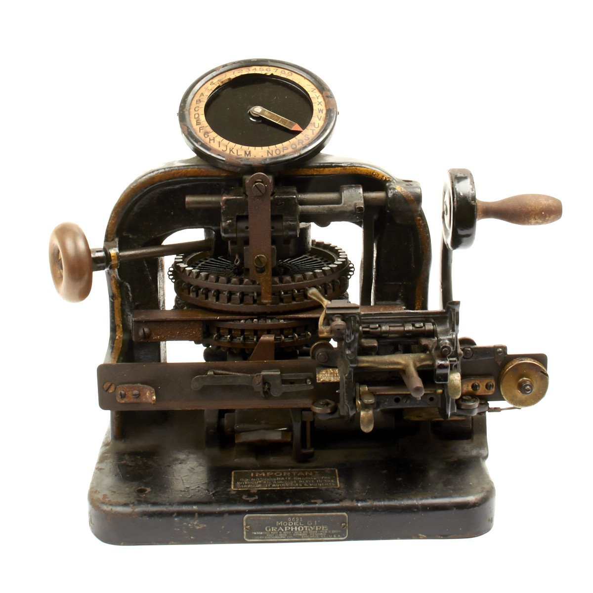 Original U.S. WWI WWII Graphotype Model G1 Dog Tag Machine - Fully ...