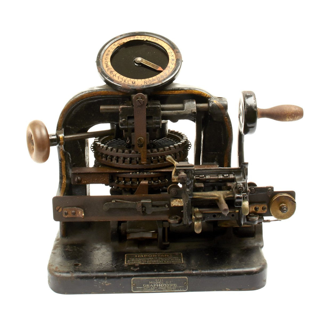 Original U.S. WWI WWII Graphotype Model G1 Dog Tag Machine - Fully ...