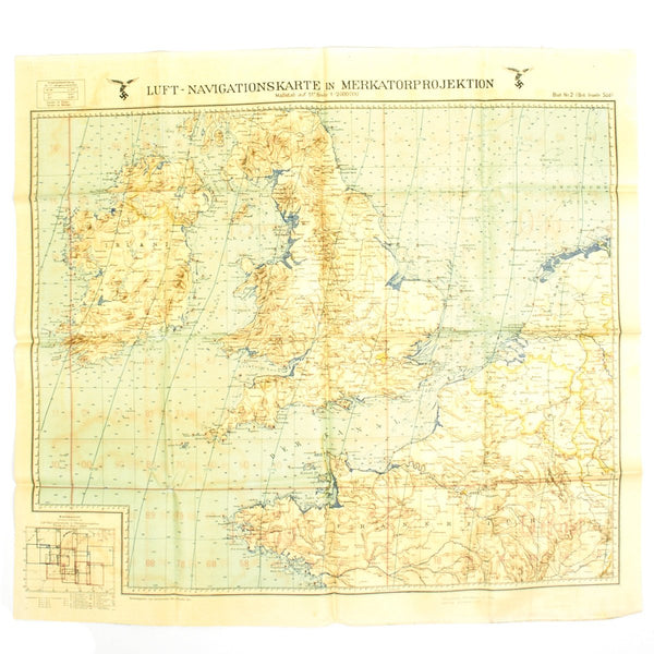 Original German WWII Luftwaffe Navigator Map of England Battle of ...
