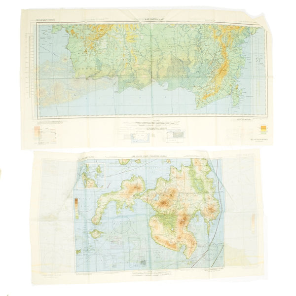 Original U.S. WWII Army Air Force Silk Escape Map Charts - North and ...