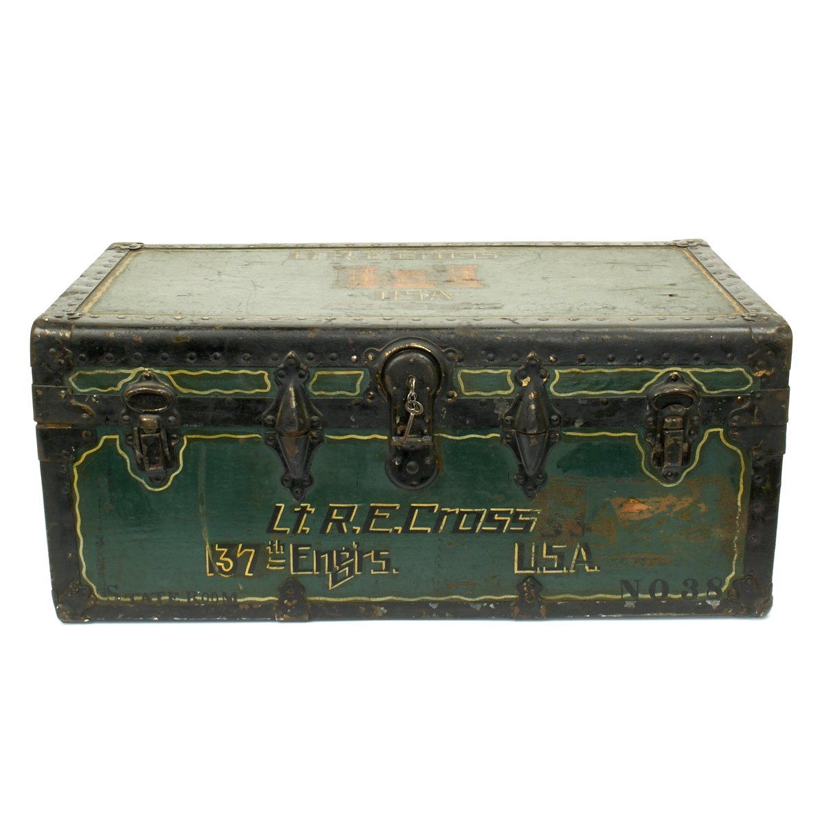 Original U.S. WWI Army Officer Engineer Named Painted Trunk Grouping ...