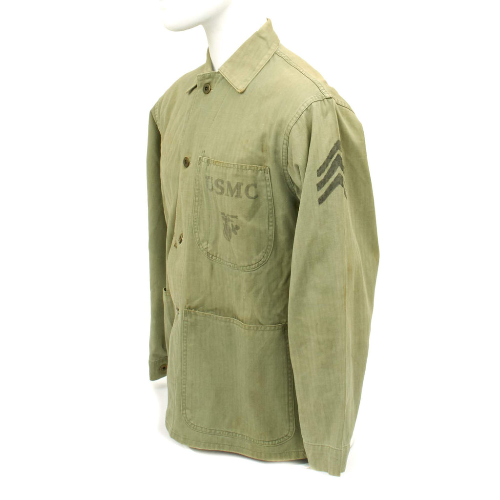 Original U.S. WWII USMC HBT Herringbone Twill P41 Utility Combat Unifo ...