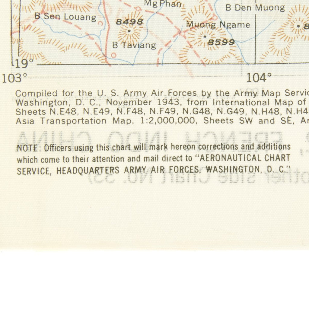 Original U.S. WWII Army Air Force Silk Escape Maps - Asiatic Series No ...