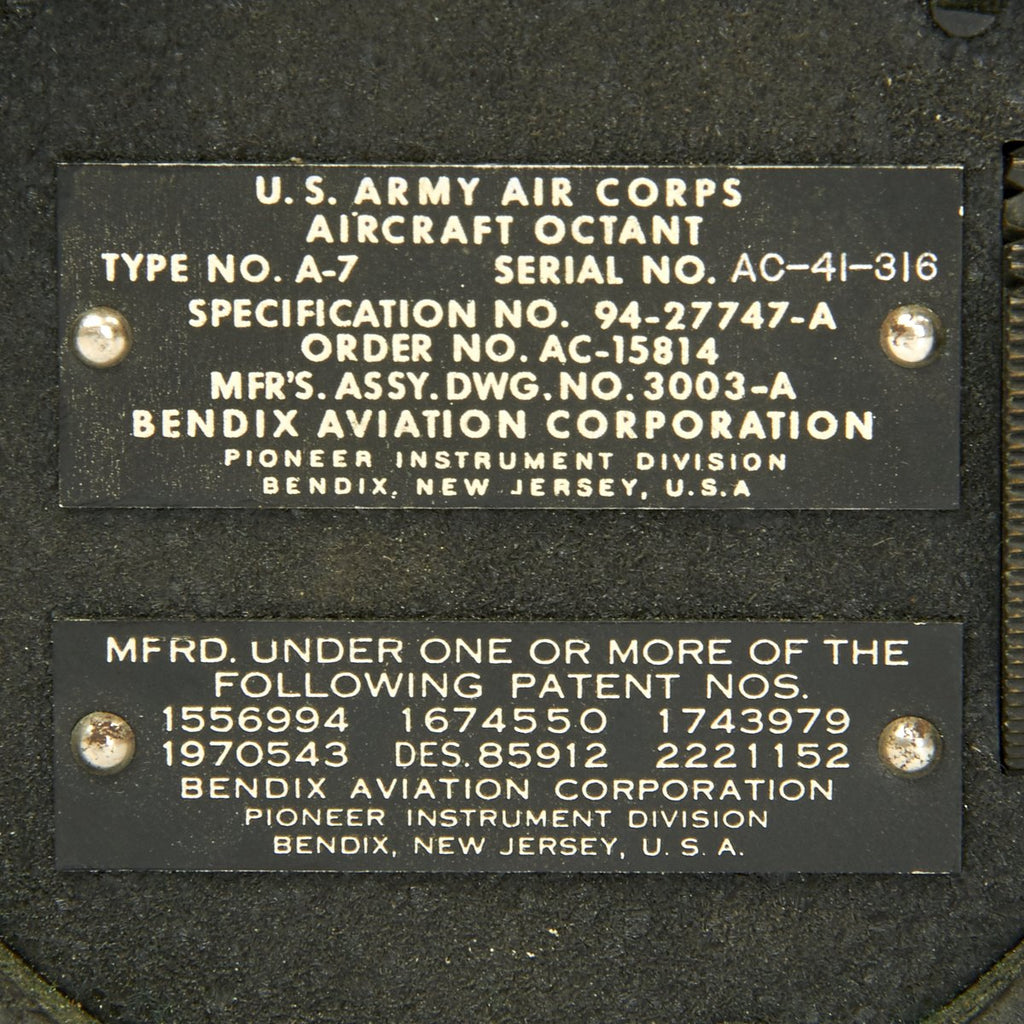 Original U.S. WWII Army Air Corps Type A-7 Octant by Bendix Aviation ...